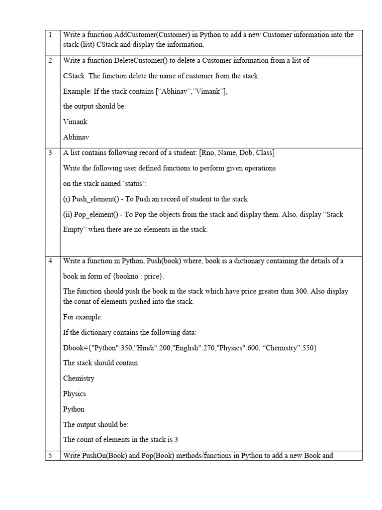 Stack Practice Questions | PDF | Data Management | Computer Programming