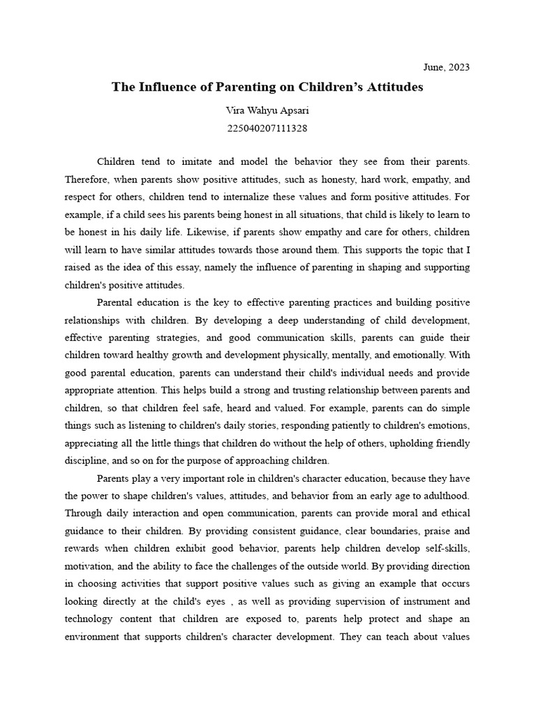 Essay Fix UAS - Vira Wahyu Apsari - 225040207111328 | PDF | Parenting ...