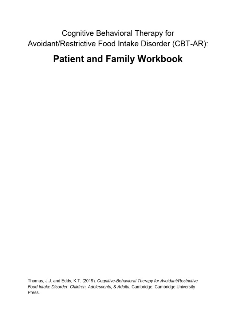 CBT-AR Workbook for ARFID Treatment | PDF | Cognitive Behavioral ...