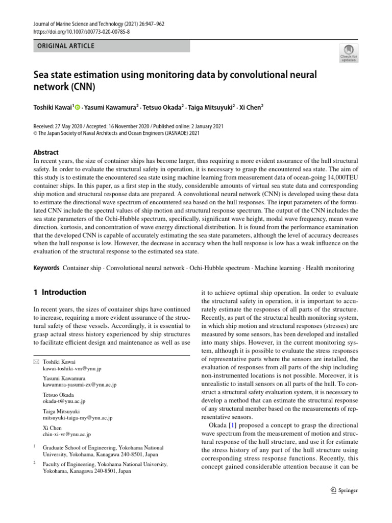 Sea State Estimation Using Monitoring Data by Convolutional Neural Network (CNN) | Download Free ...