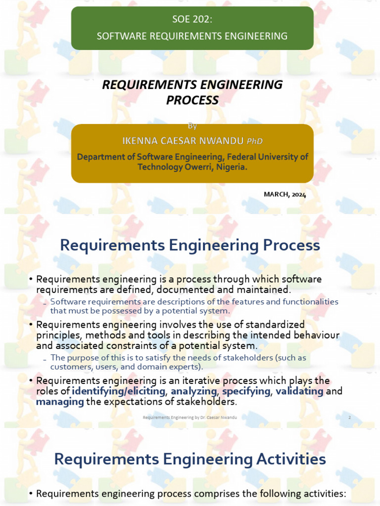 SOE 202 Requirements Engineering Process | PDF | Databases | Systems ...