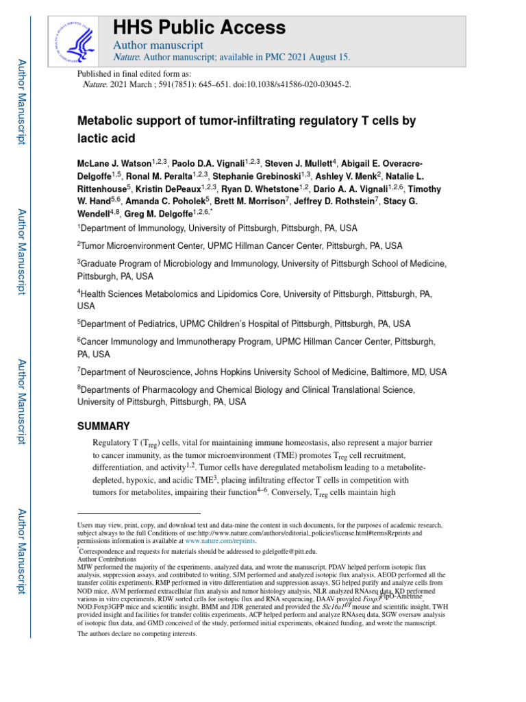 Watson Et Al., 2021 | Download Free PDF | Lactate Dehydrogenase ...