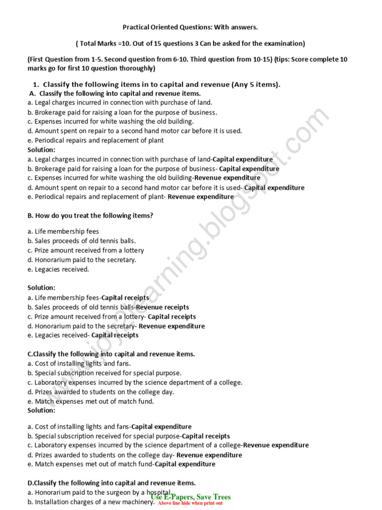 2nd Puc Accoutancy Practical Oriented Questions and Answers Eng ...