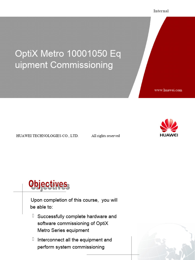 Ota101702 Optix Metro 10001050 Equipment Commissioning Issue1 00 Pdf