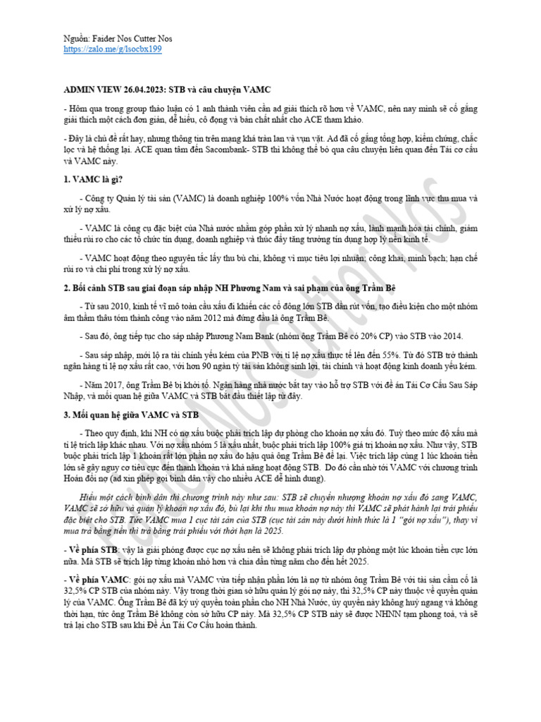 STB Va Cau Chuyen VAMC - FNCN | PDF