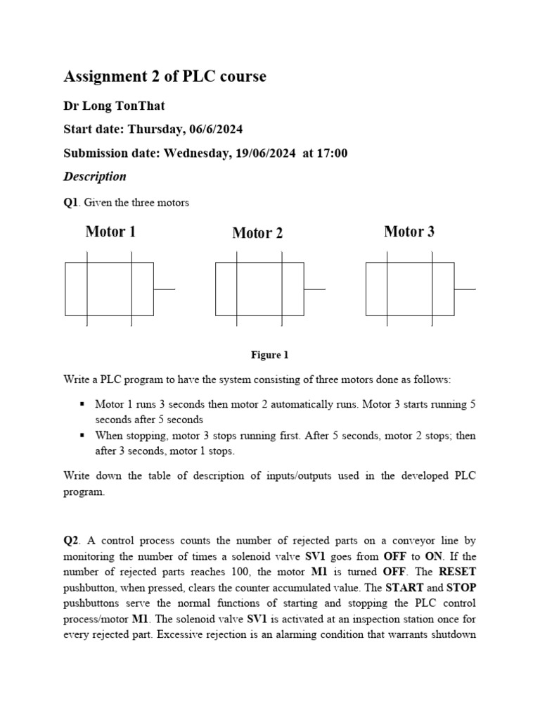 Assignment 2 For PLC - 2023-2024 | PDF | Technology & Engineering