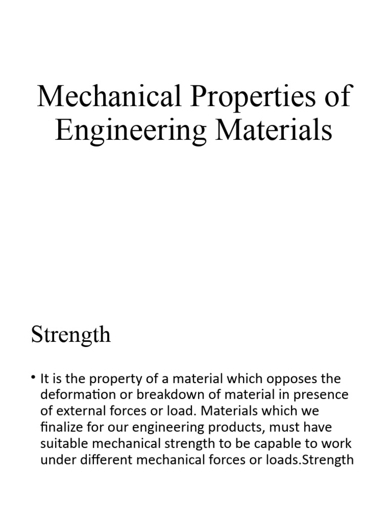 Engineering Material Properties | PDF | Ductility | Deformation ...