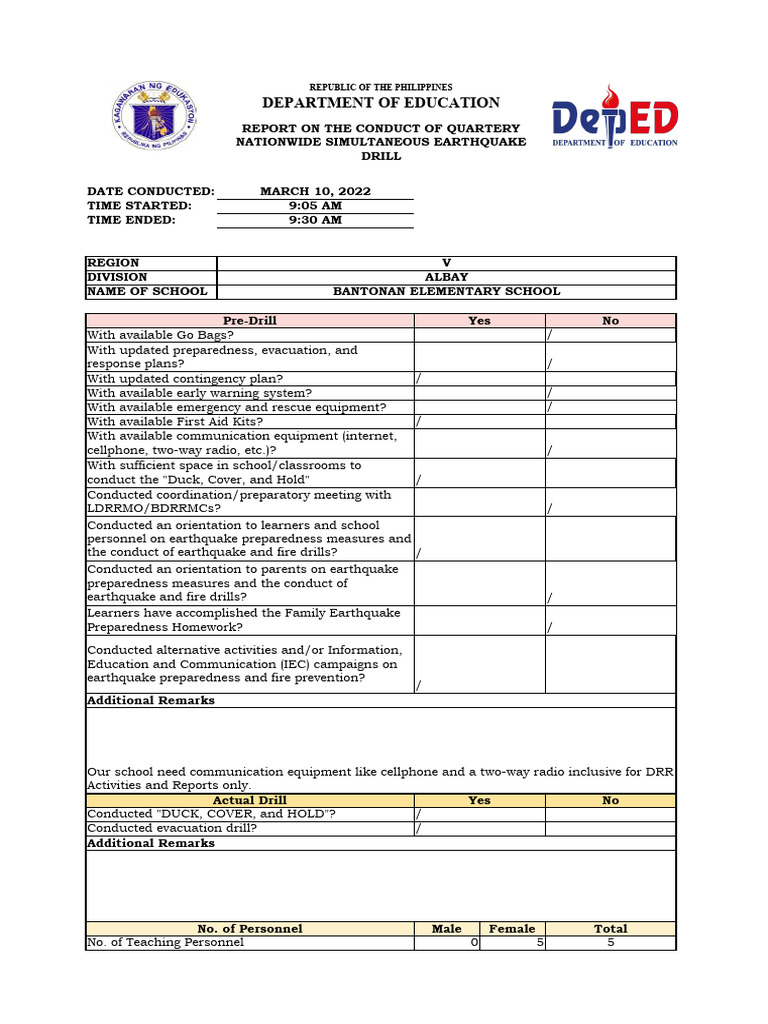 NSED Monitoring Template | PDF | Emergency Management | Disaster Management