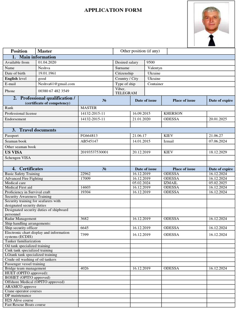 Captain Neshva Application 08.01.2020 - Compressed | PDF | Sailor ...