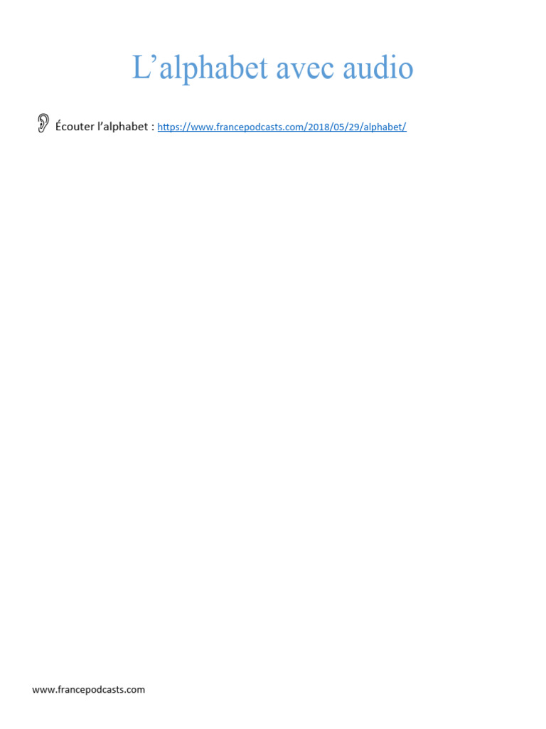 French Alphabet Audio Guide | PDF