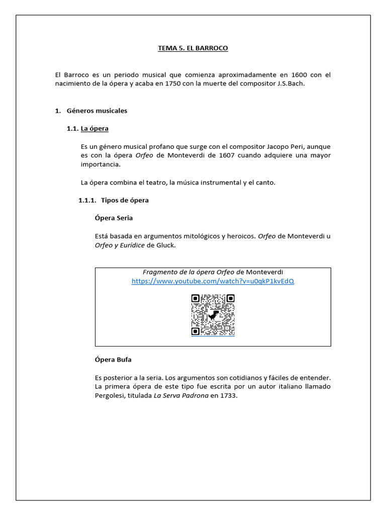 Introducción a la Ópera Barroca | PDF | Ópera | Musica barroca