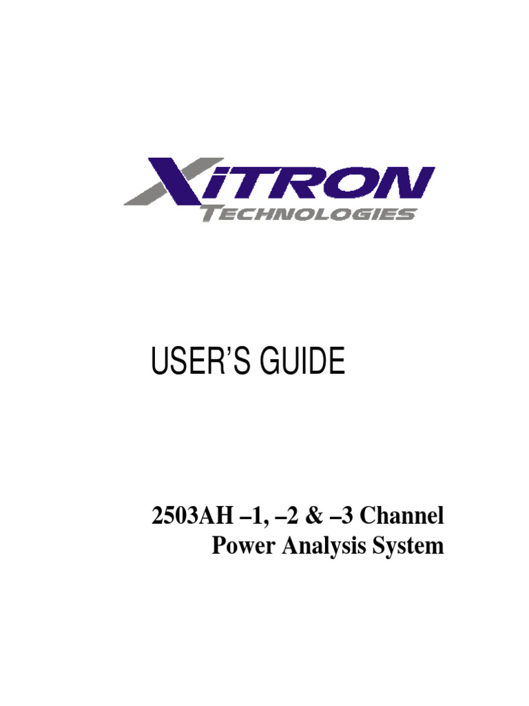 Xitron - 2503AH - USERS GUIDE | PDF | Digital Signal Processing ...
