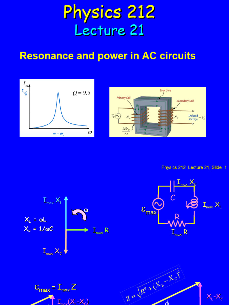 AC Circuit Resonance and Power Analysis | PDF | Inductor | Resonance