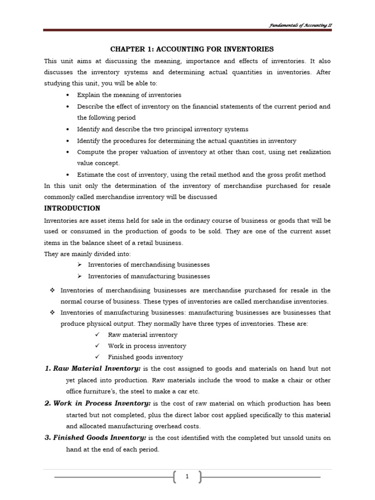 Chapter 2-Accounting for Inventories | PDF | Inventory | Equity (Finance)
