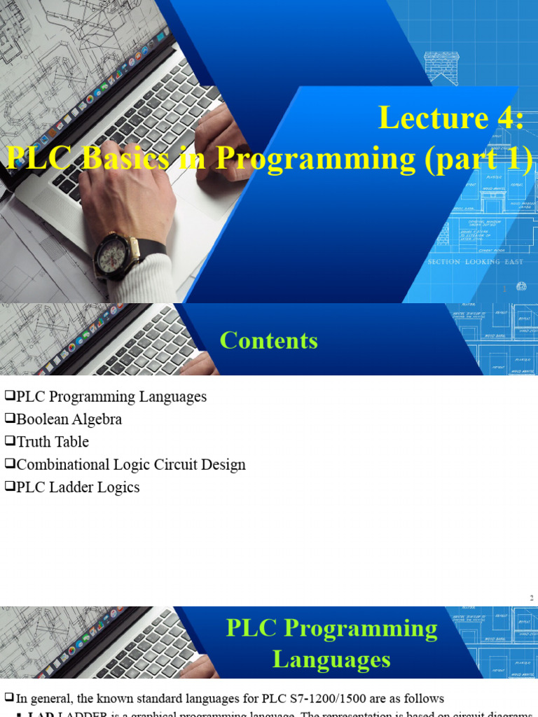 Lecture 4 Plc Basics Programming New Pdf Logic Gate Programmable
