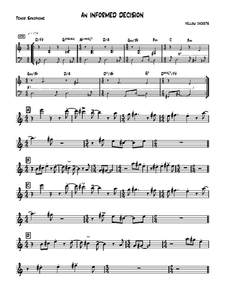 An Informed Decision Tenor Sax | PDF | Saxophone | Musical Instruments