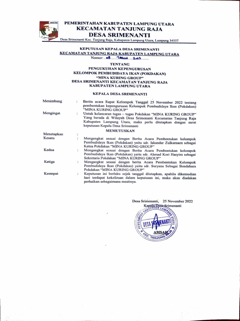 KELEMBAGAAN POKDAKAN MINA KURING GROUP | PDF KELEMBAGAAN POKDAKAN MINA KURING GROUP | PDF