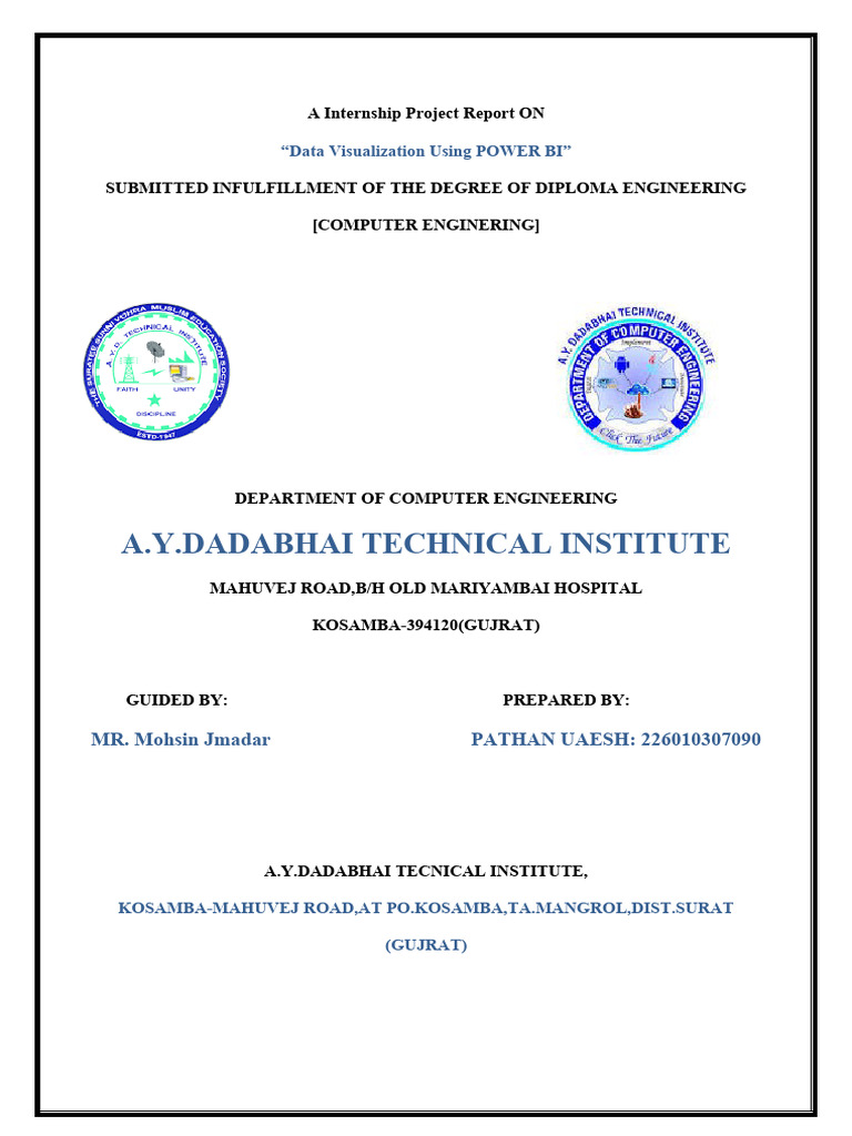 A.Y.Dadabhai Technical Institute: "Data Visualization Using POWER BI ...