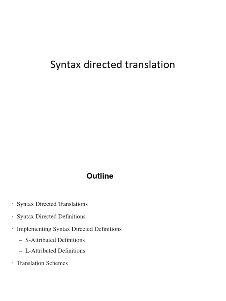 Syntax Directed Translation | PDF | Compiler | Parsing