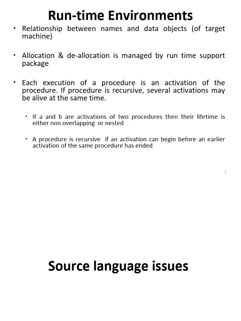 Run Time Environments Pdf Scope Computer Science Software Development