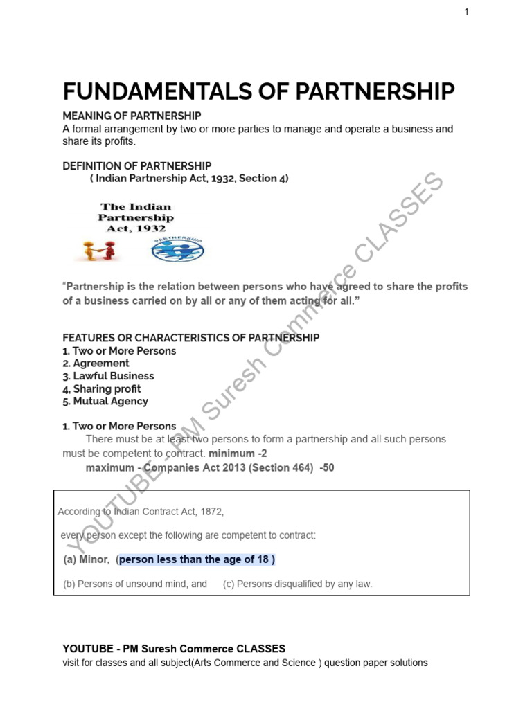 1.fundamentals of Partnership | PDF | Partnership | Interest
