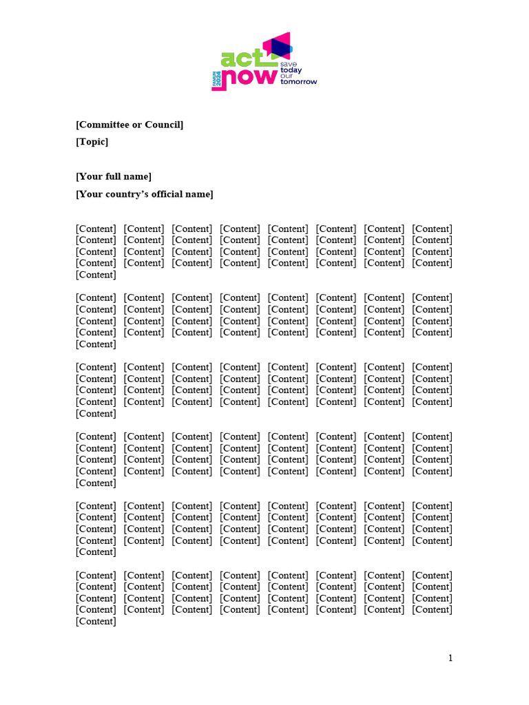 FAMUN 2024 - PP Format | PDF