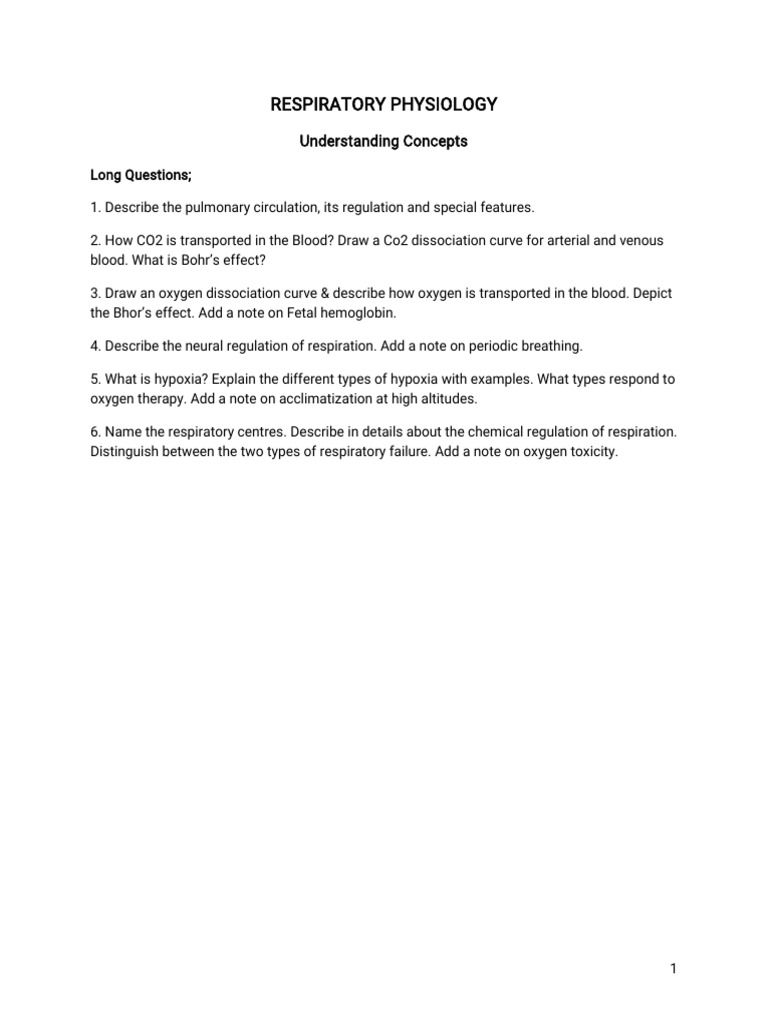 RESPIRATORY PHYSIOLOGY Understanding Concepts | PDF | Breathing | Respiratory System