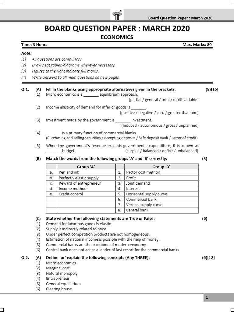 economics-march-2020-std-12th-commerce-hsc-maharashtra-board-question-paper | Download Free PDF ...