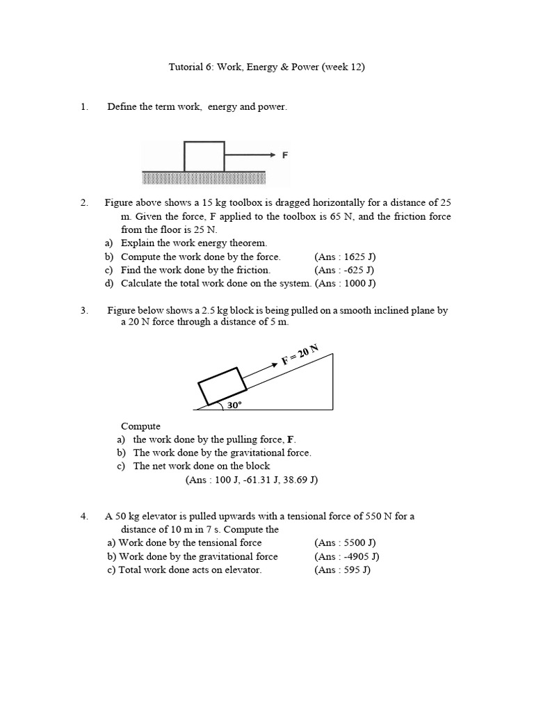 Tutorial Phy110 Week12 - Chapter 6 - Part 1 | PDF | Force | Friction