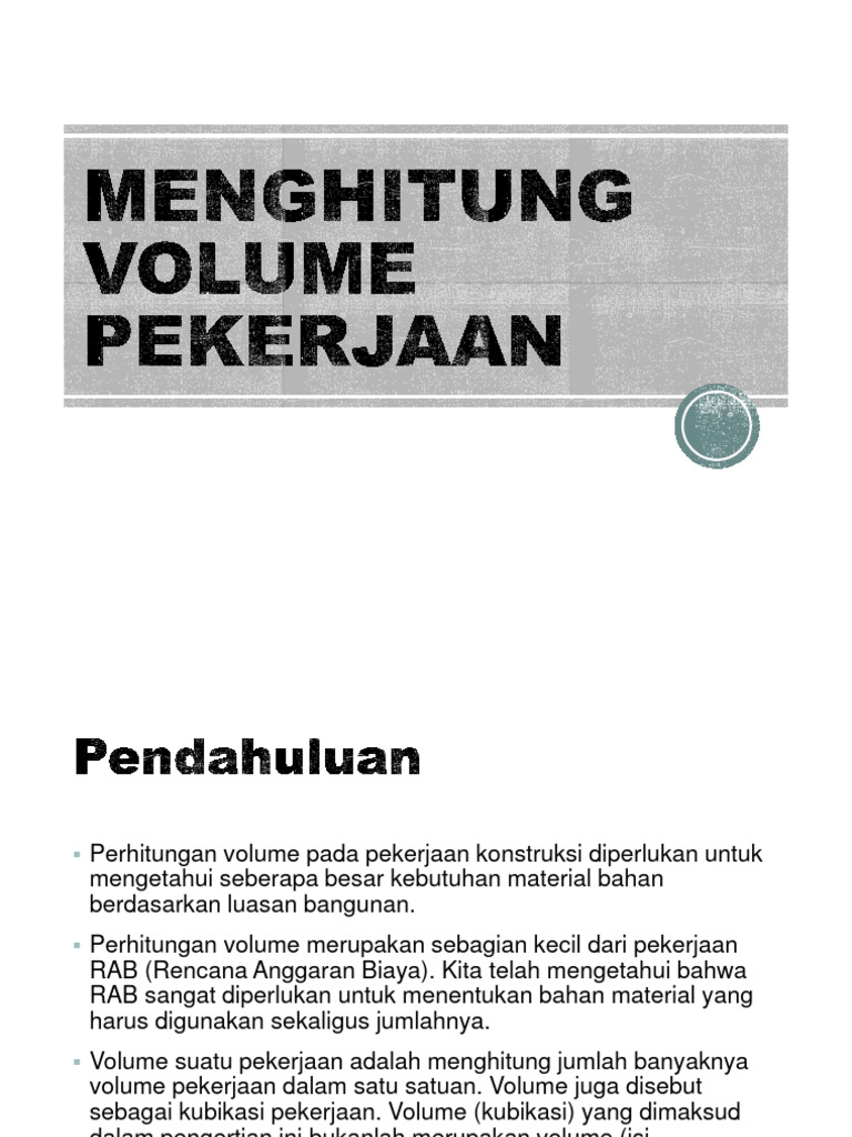 8 Menghitung Volume Pekerjaan 2024 | PDF