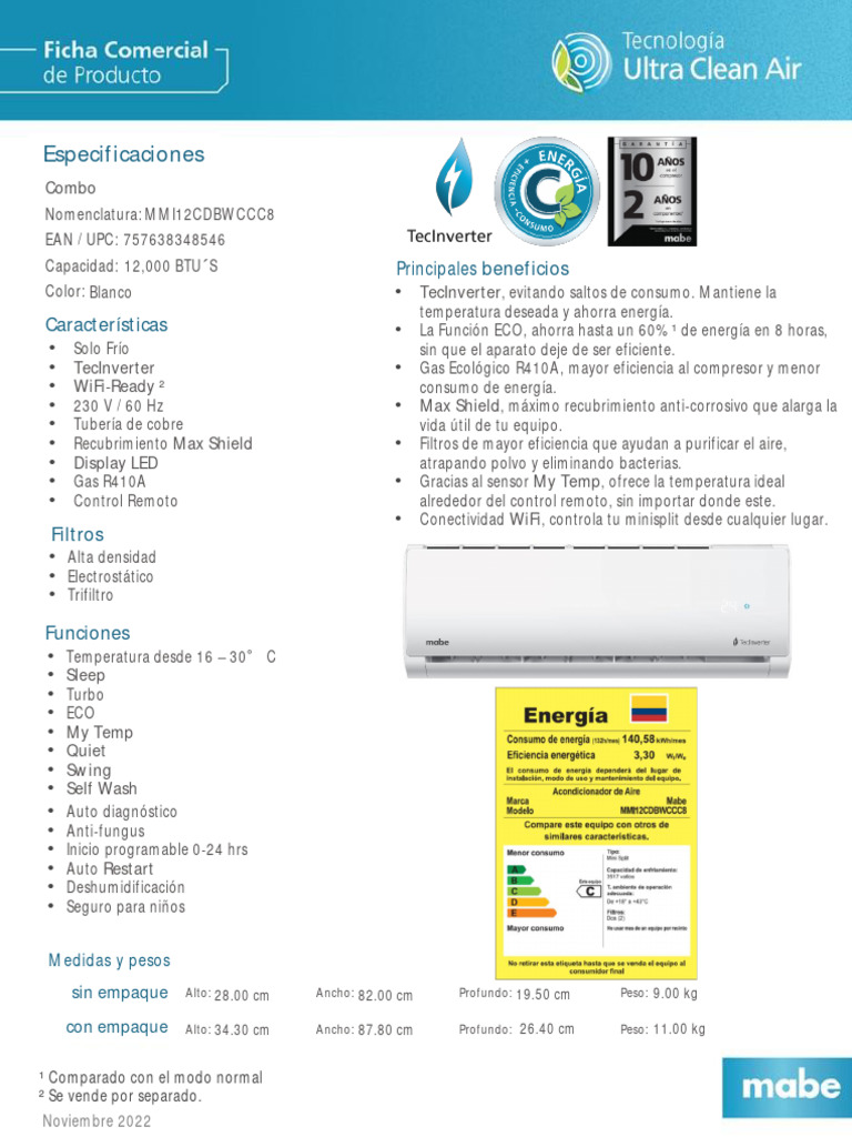 MINI SPLIT INV 12K MABE | PDF
