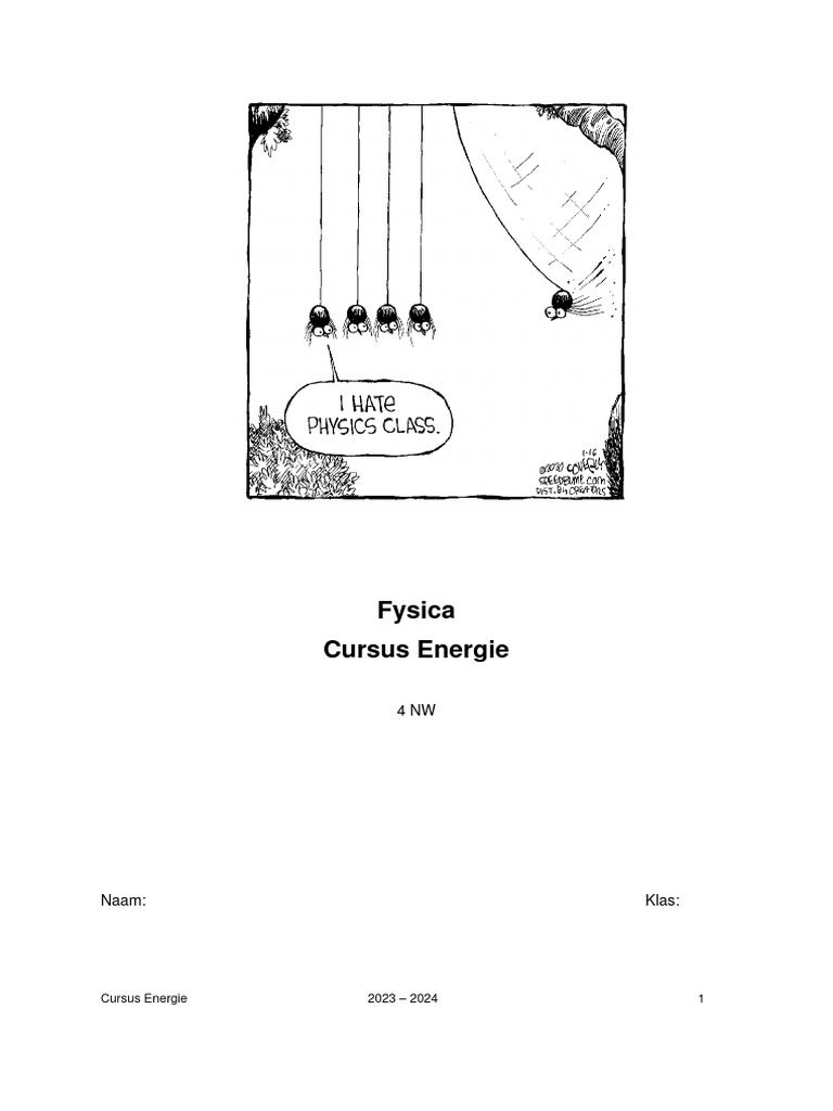 Cursus Energie 4NW 2023-2024 | PDF