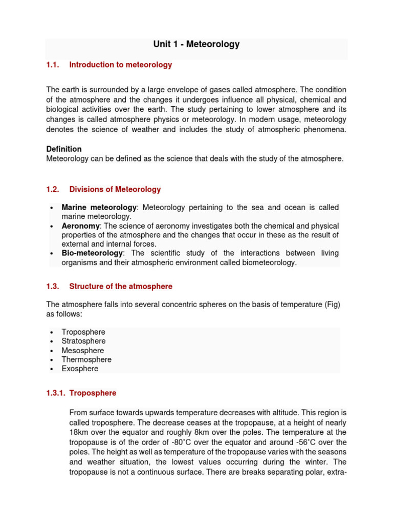 Meteorology Climatology and Geography AEM 101 | PDF | Greenhouse Effect | Humidity