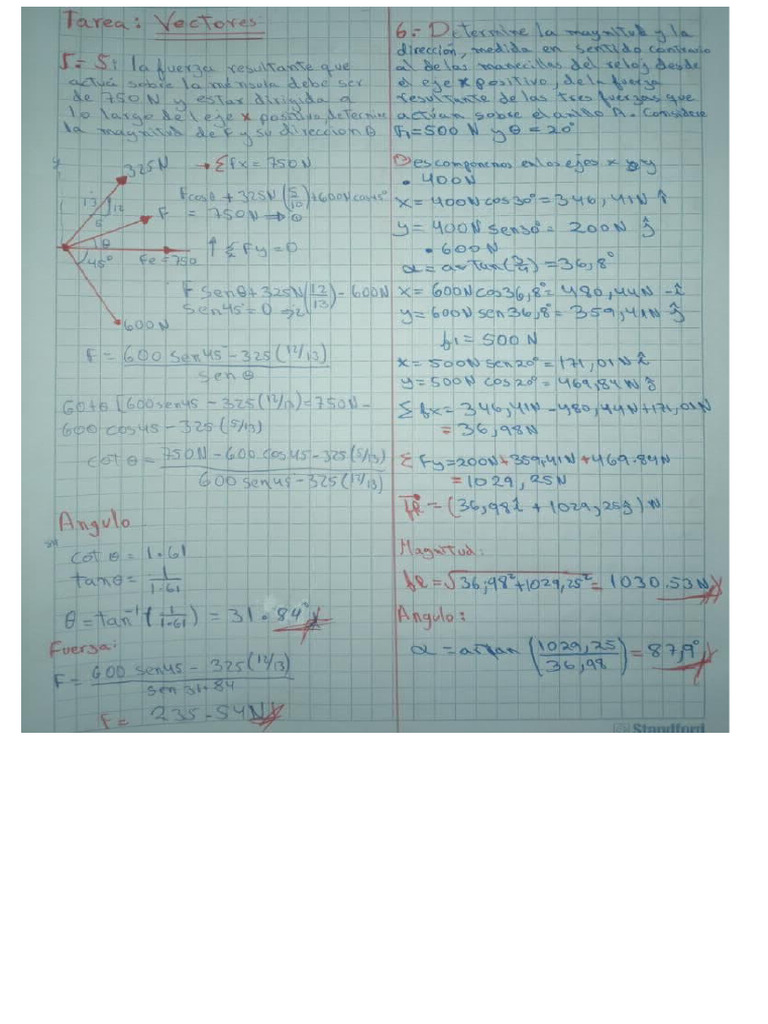 Tarea de Vectores | PDF