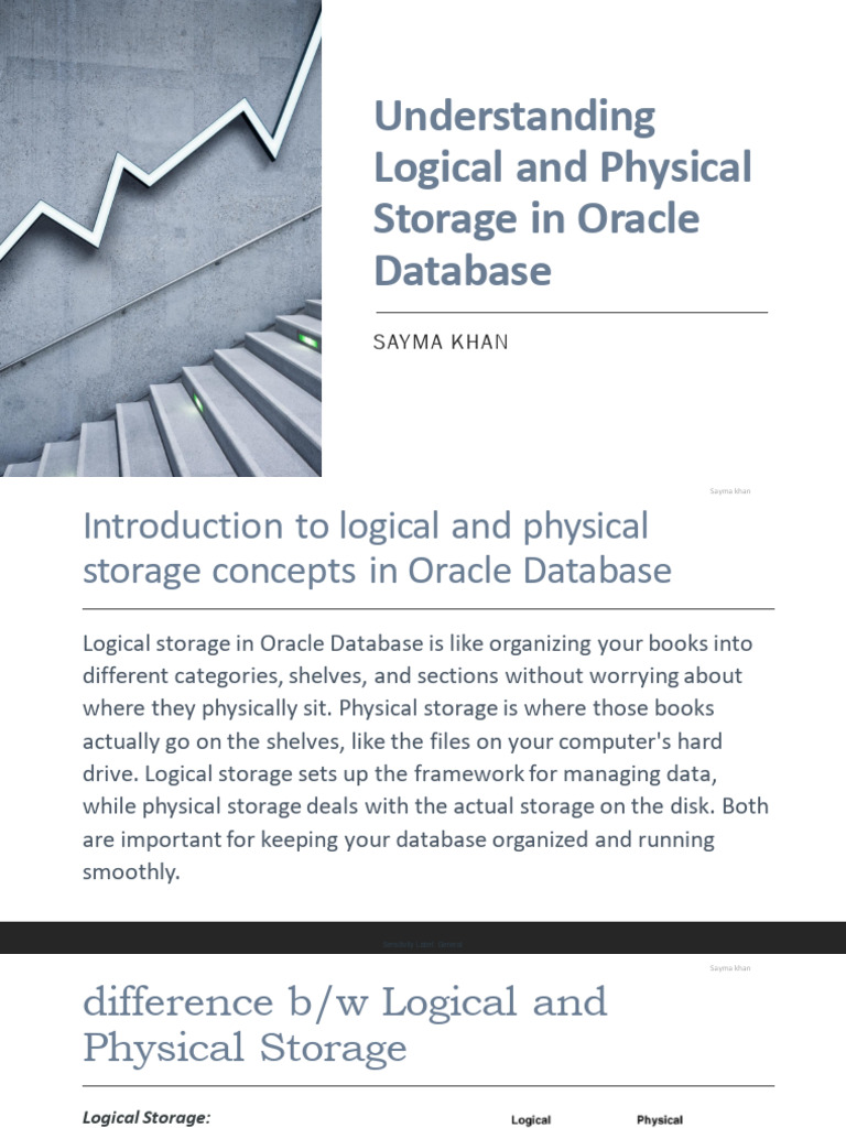 Understanding Logical and Physical Storage in Oracle Database | PDF | Databases | Computer File