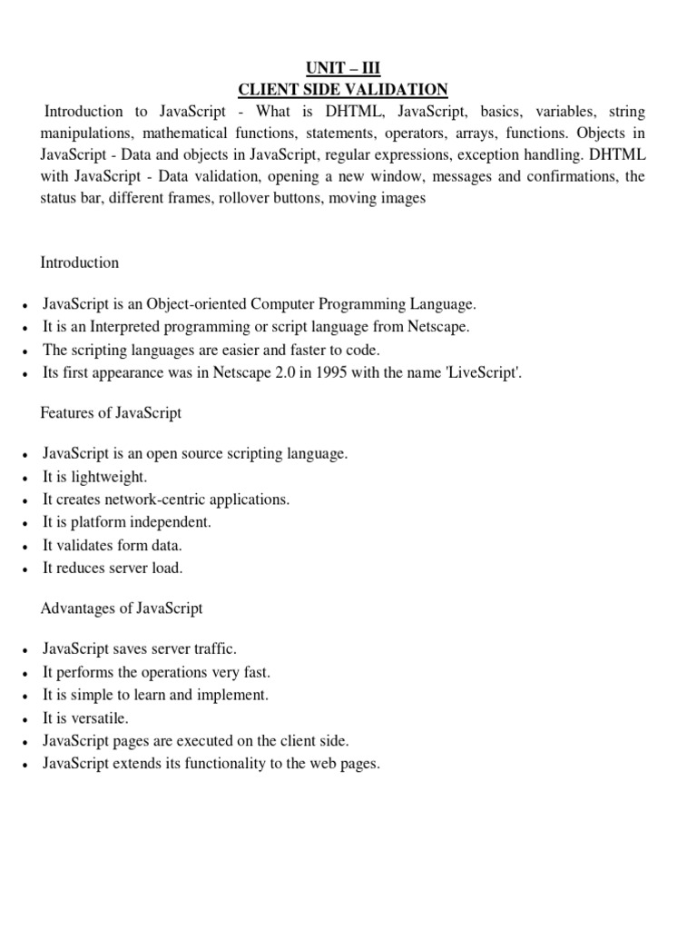 Ubit - Iii WT | PDF | Dynamic Html | Dynamic Web Page Ubit - Iii WT | PDF | Dynamic Html | Dynamic Web Page