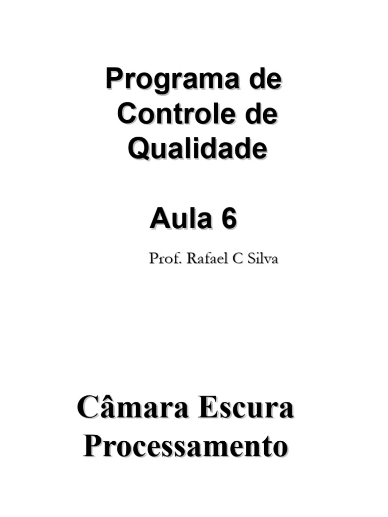 Aula 6 Processamento Manual - Ednilson | PDF | Ciências Físicas