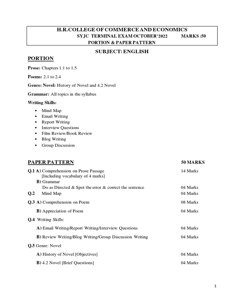 Syjc Terminal Portion Paper Pattern 1 | PDF | Economics | Demand
