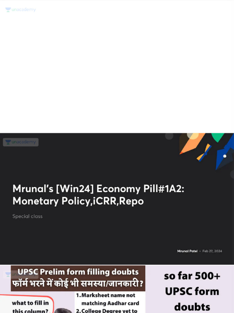 Mrunals Win24 Economy Pill1A2 Monetary PolicyiCRRRepo With Anno | PDF