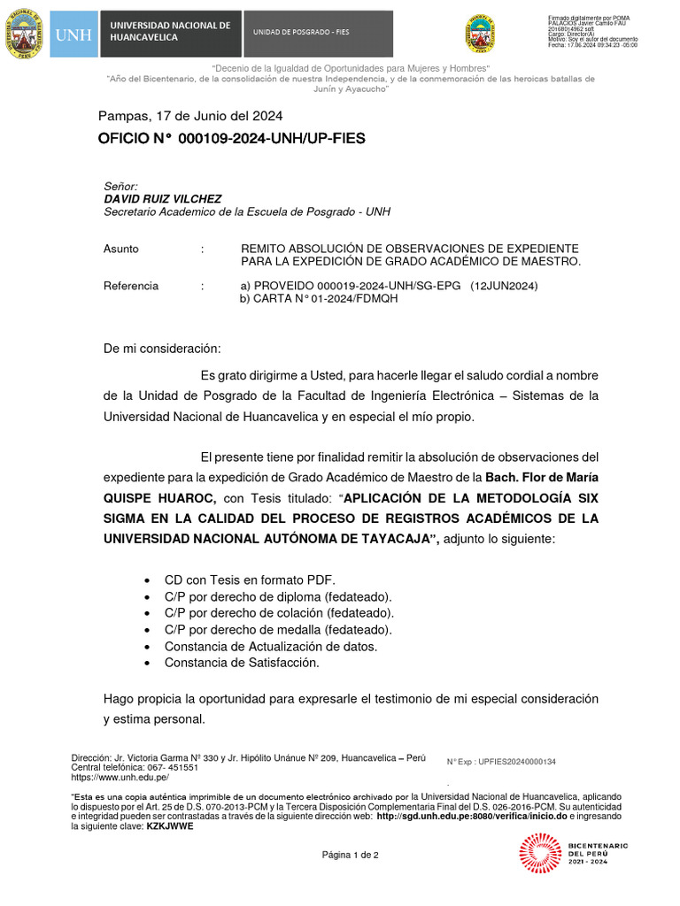 Oficio 000109 2024 Up Fies | PDF