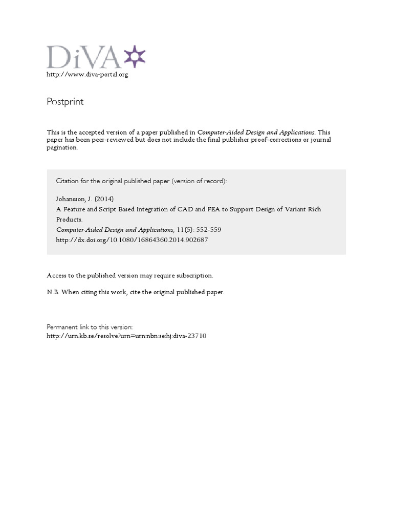 Fulltext01 Download Free Pdf Computer Aided Design Finite Element