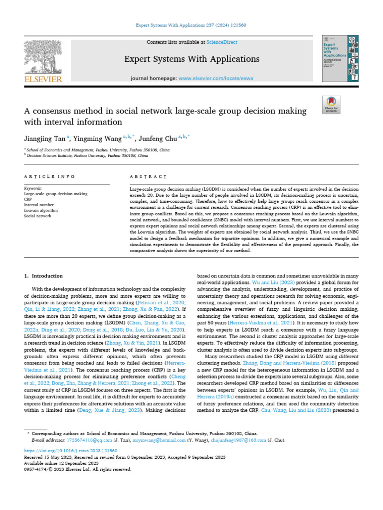 A Consensus Method in Social Network Large Scale Grou - 2024 - Expert ...