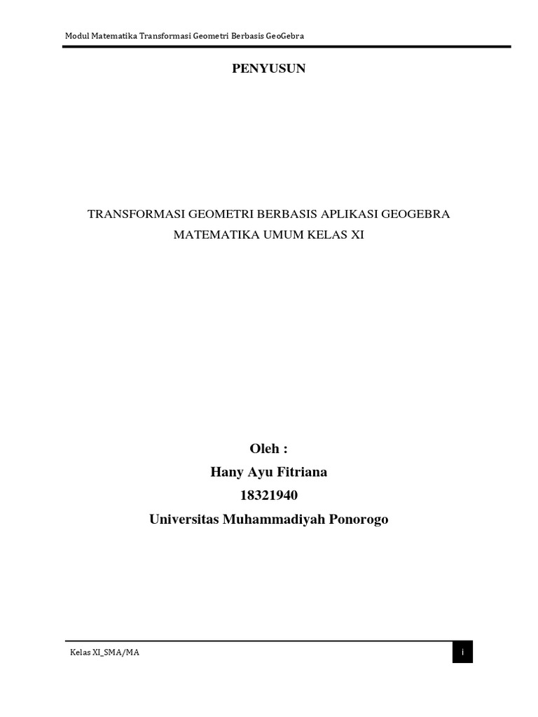 Modul Refleksi X Geogebra | PDF | Metode & Bahan Ajar