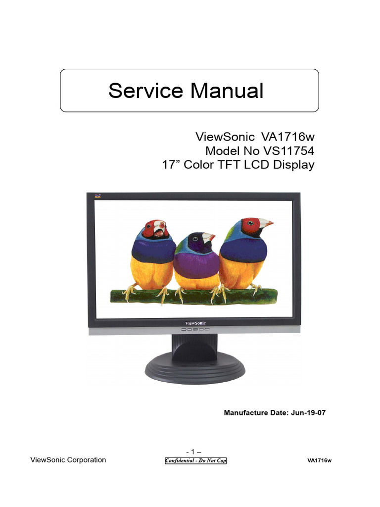 Viewsonic Va1716w-2 | PDF | Power Inverter | Power Supply