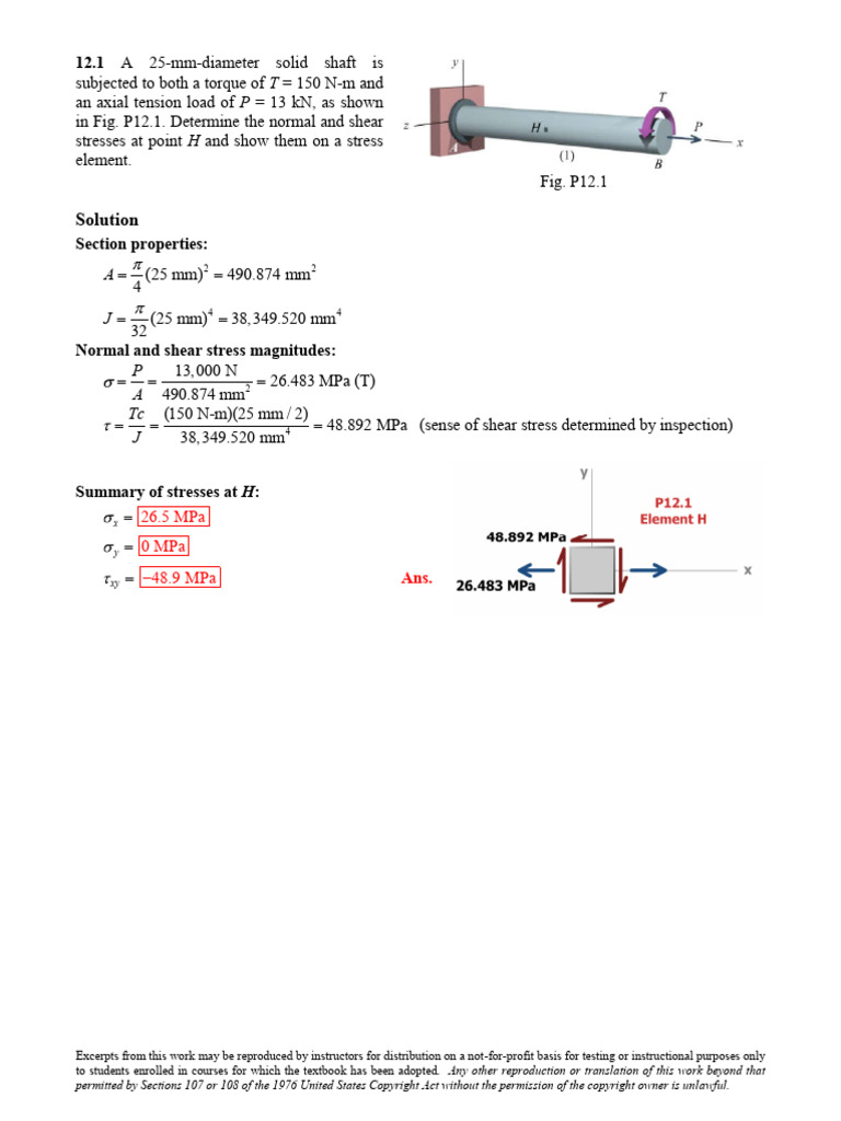 Stress Transformation Key | PDF | Bending | Stress (Mechanics)
