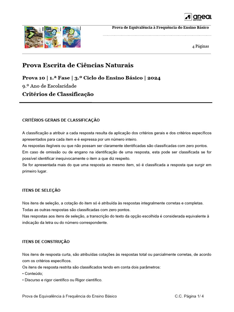 3 Prova Escrita Correccao | PDF | Science | Placas tectônicas