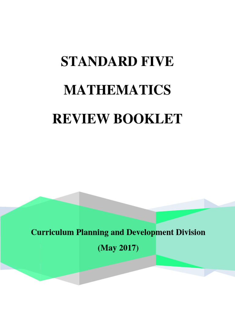 Standard Five Mathematics Review Booklet 1 | PDF | Mathematical Concepts | Mathematics
