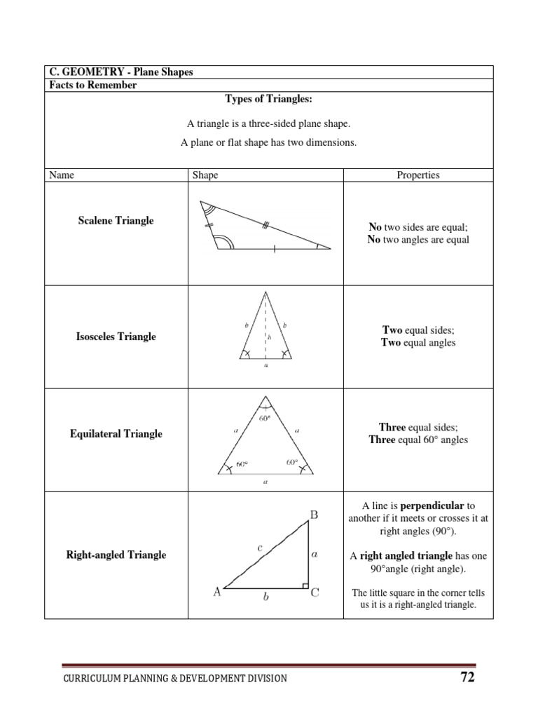 Standard Five Mathematics Review Booklet 4 | PDF | Shape | Triangle