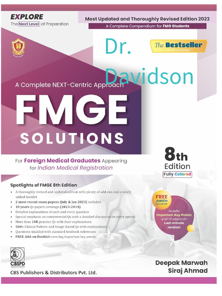 FMGE SOLUTIONS 8th Edition For Foreign Medical Graduates Appearing For ... FMGE SOLUTIONS 8th Edition For Foreign Medical Graduates Appearing For ...