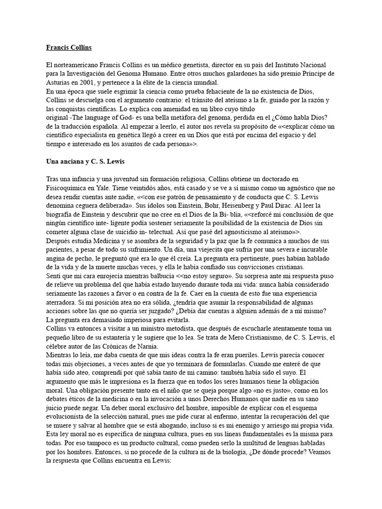Francis Collins | PDF | Big Bang | Universo